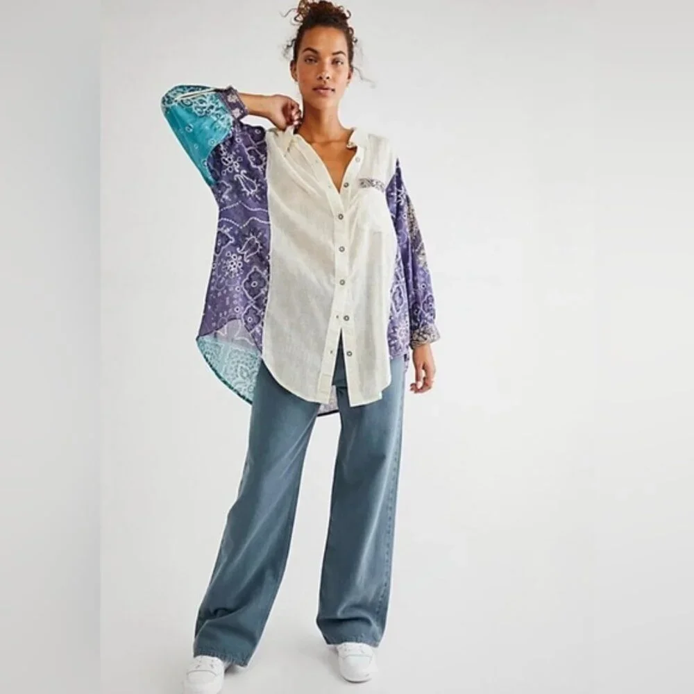 Free People | Tops | Free People We The Free Sun Valley Bandana Tunic ...